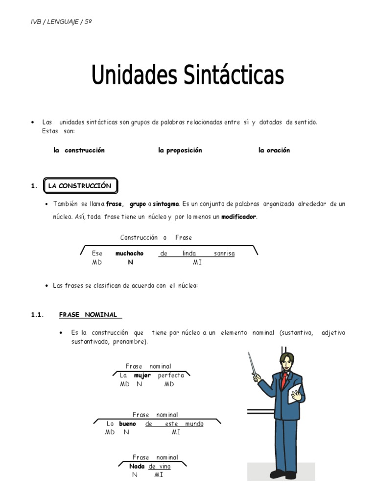 IV Bim. 5to. Año - LENG. - Guía #1 - Unidad Sintácticas | PDF | Lengua española | Adverbio