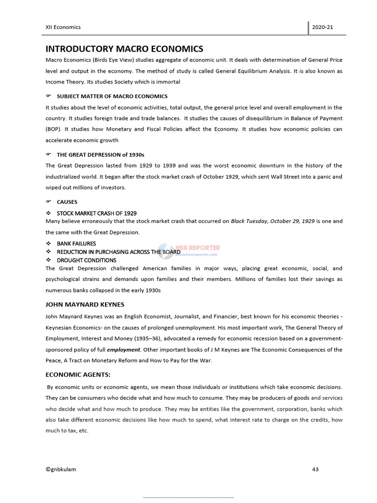 Introductory Macroeconomics Overview | PDF | Money | Reserve Bank Of India