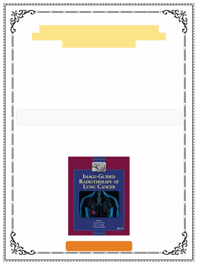 Image Guided Radiotherapy of Lung Cancer James D. Cox ebook reprint ...