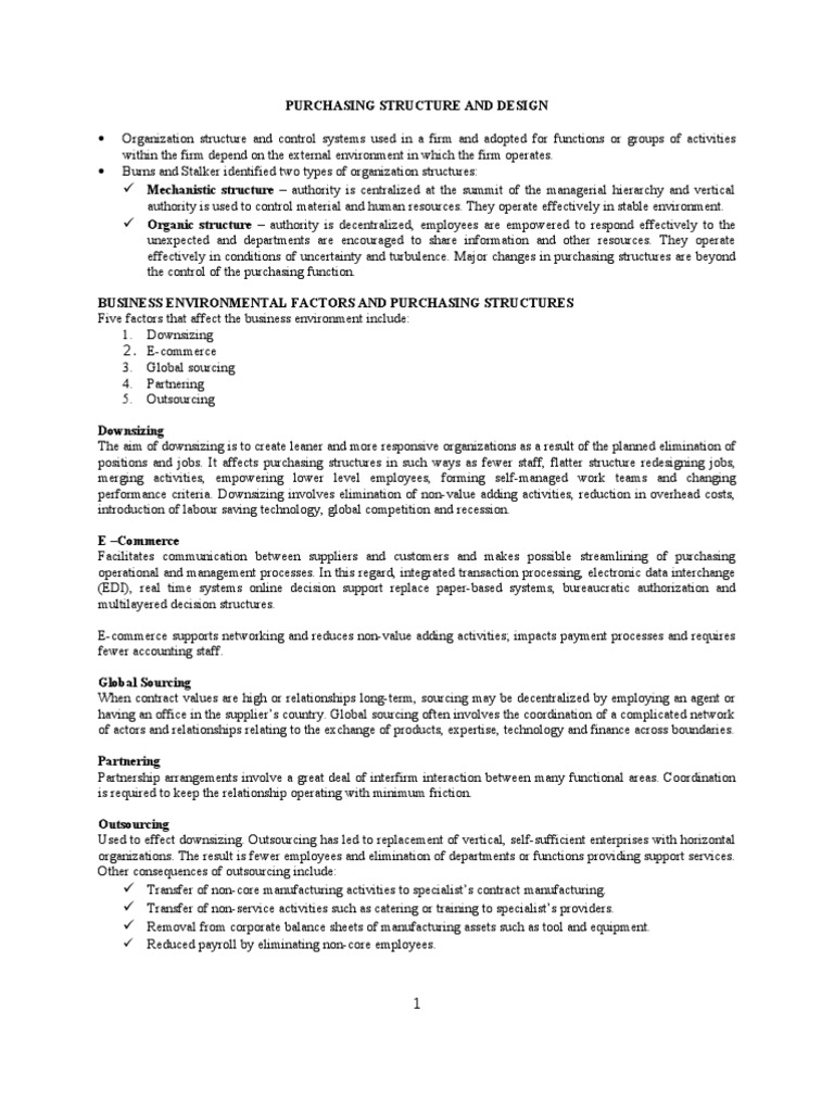 Purchasing Structure | PDF | Procurement | Decentralization