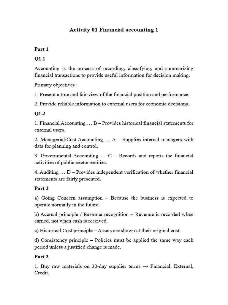 Financial Accounting Basics Explained | PDF | Debits And Credits ...