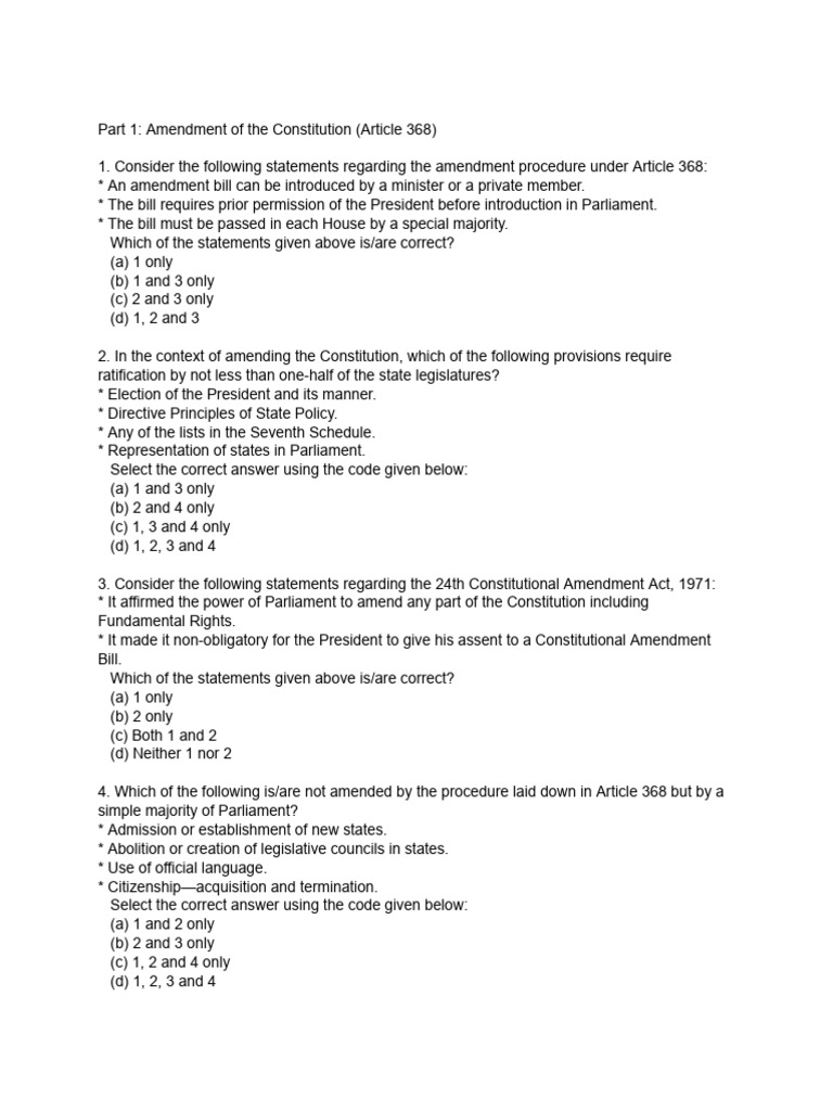 Amendment of Constitution, Basic Structure of Constitution, Fundamental ...