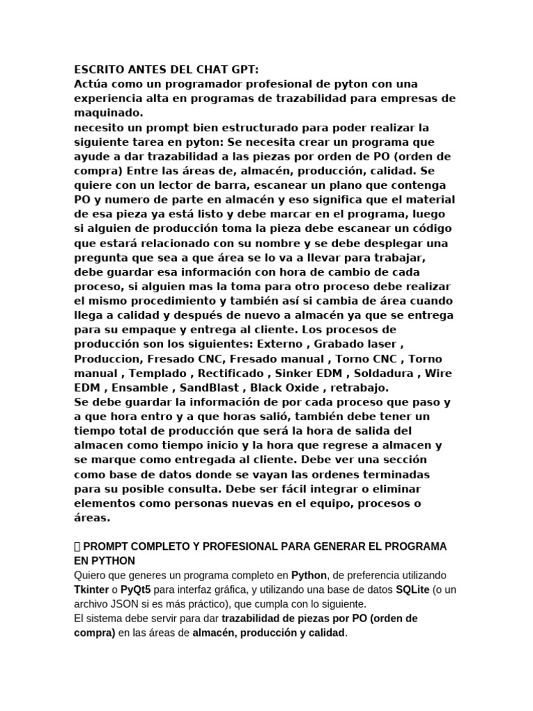 Promp Base | PDF | Programa de computadora | Programación