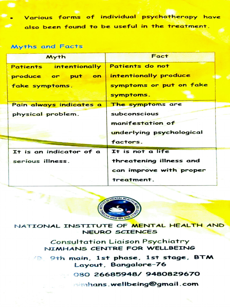 Somatoform Disorder | PDF