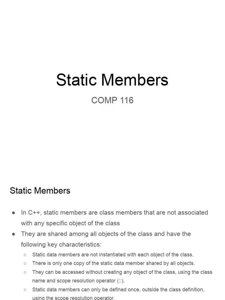 Lecture - 3 - Static Members | PDF
