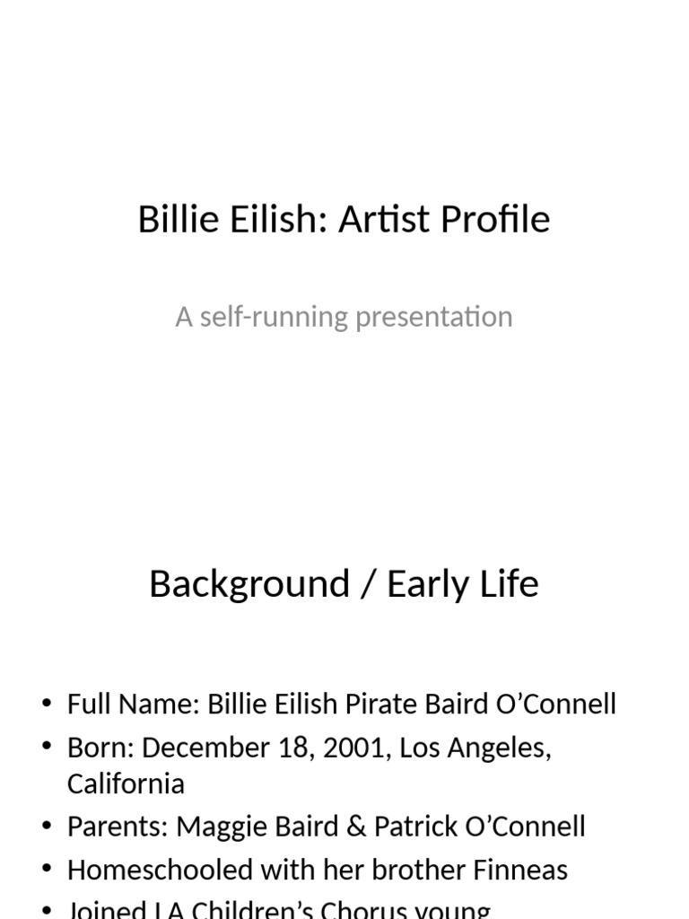 Billie Eilish Presentation | PDF
