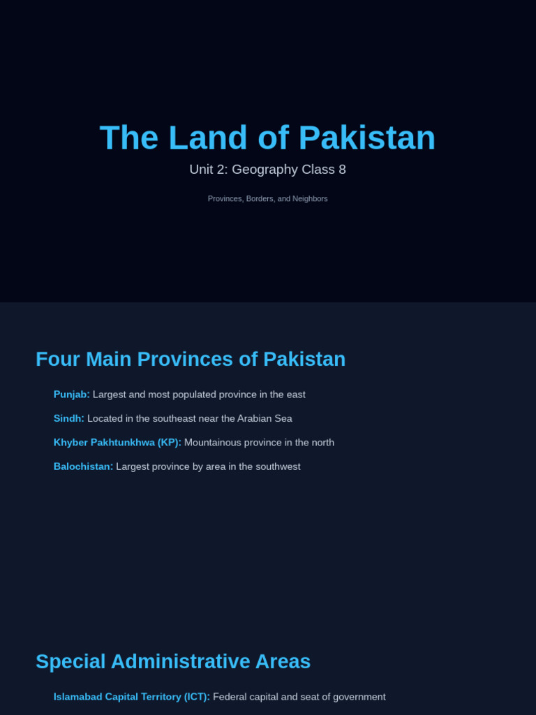 Unit 2 - The Land of Pakistan | PDF