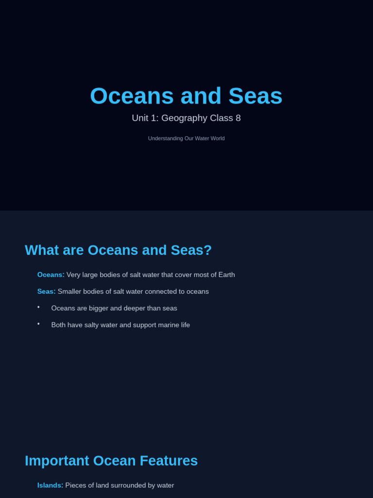 Unit 1 Oceans and Seas | PDF