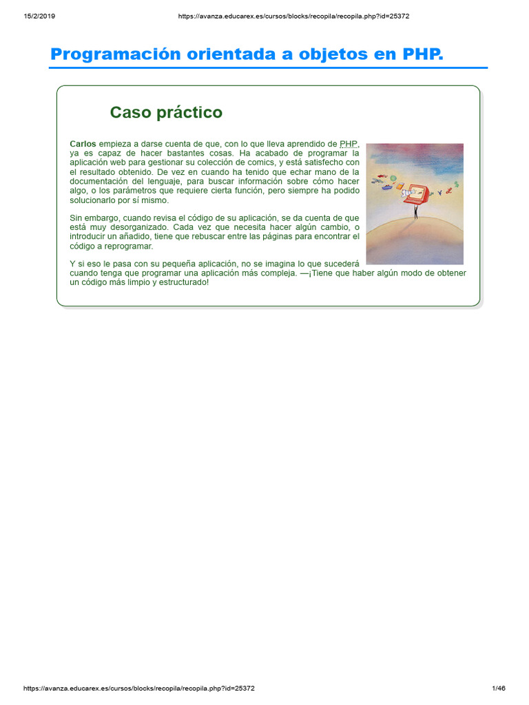 Tema 5. Programación Orientada A Objetos en PHP | PDF | Objeto (informática) | Herencia ...