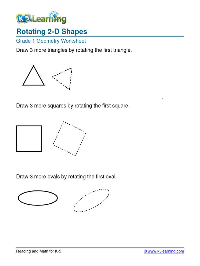 Rotating 2-D Shapes Worksheet | PDF