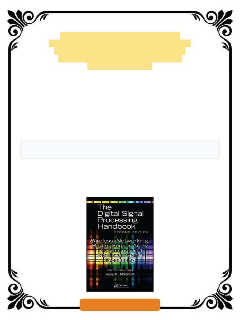 The Digital Signal Processing Handbook Wireless Networking Radar Sensor ...