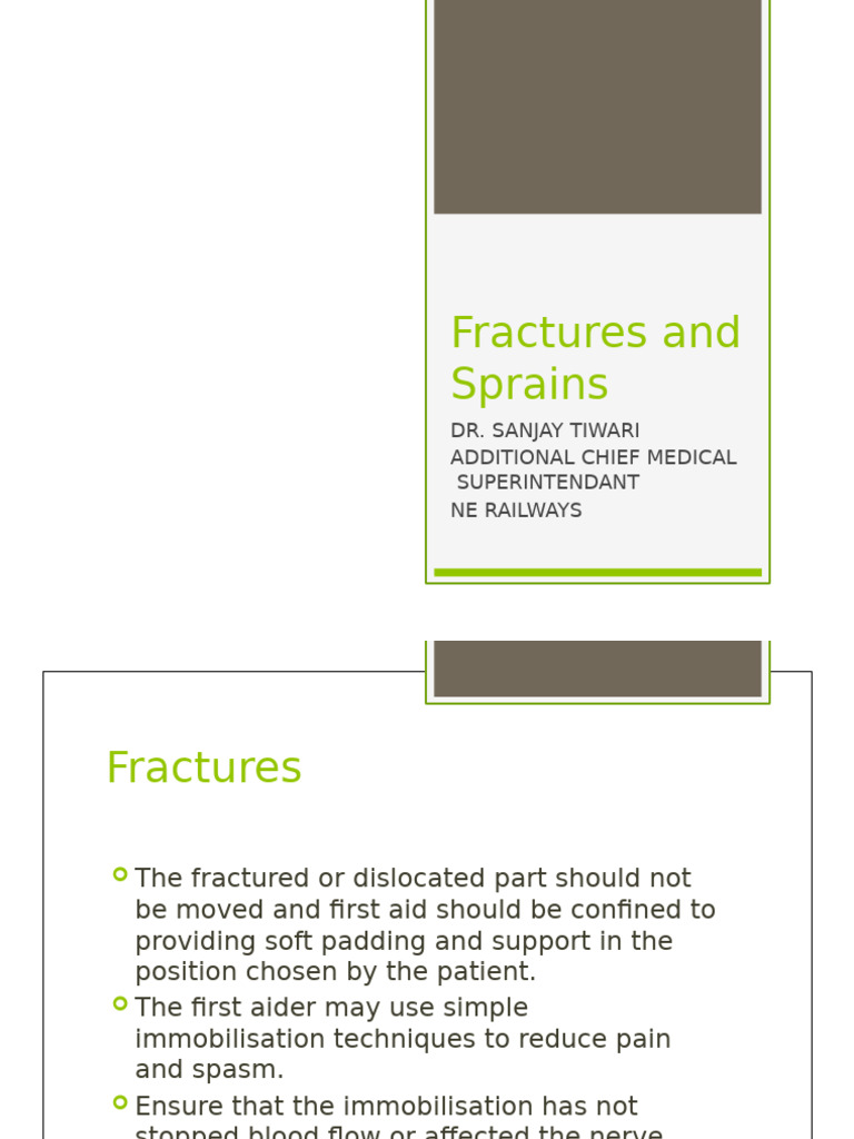 First Aid for Fractures and Sprains | PDF | Arm | Hand