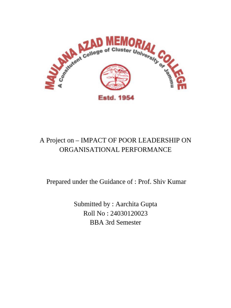 Poor Leadership's Impact on Performance | PDF | Leadership ...
