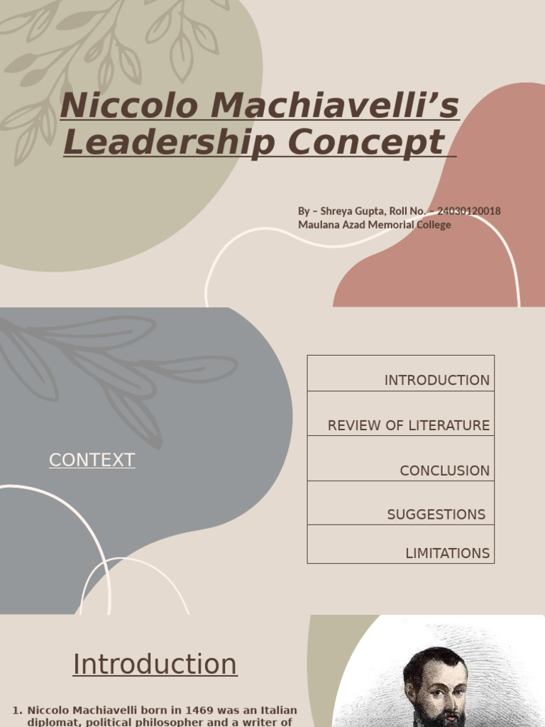 Niccolo Machiavelli's Leadership Concept | PDF | Niccolò Machiavelli ...