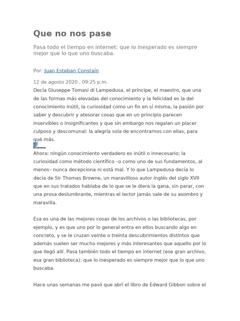 JUAN ESTEBAN CONSTAIN -Columna Que no nos pase | PDF