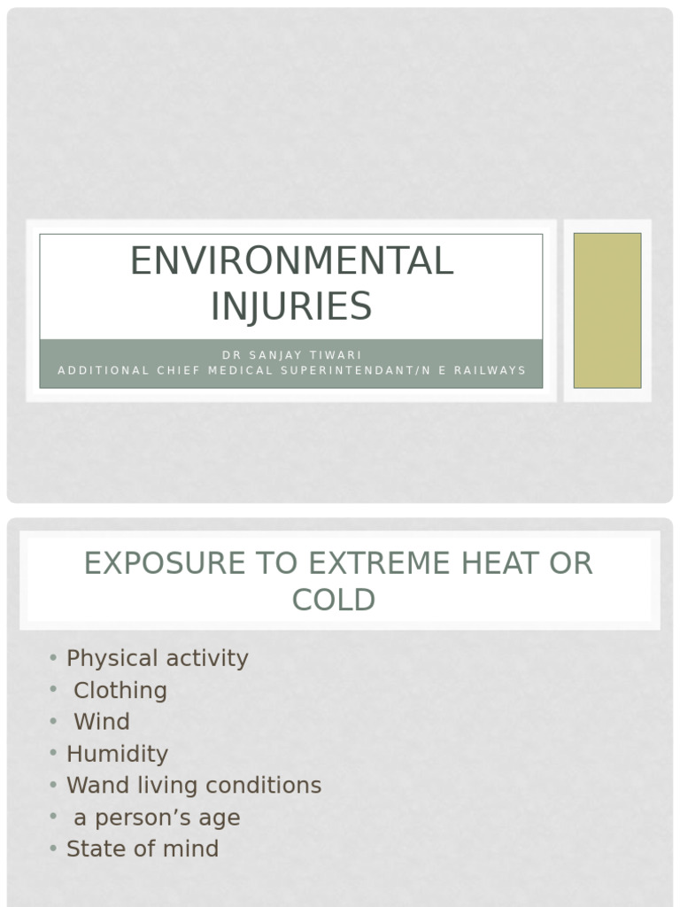 Environmental Injuries | PDF | Hypothermia | Hyperthermia