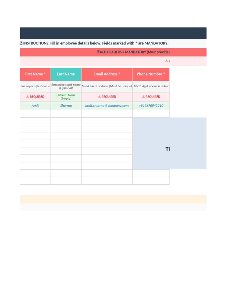 Employee Import Template(1) | PDF | Computing | Software