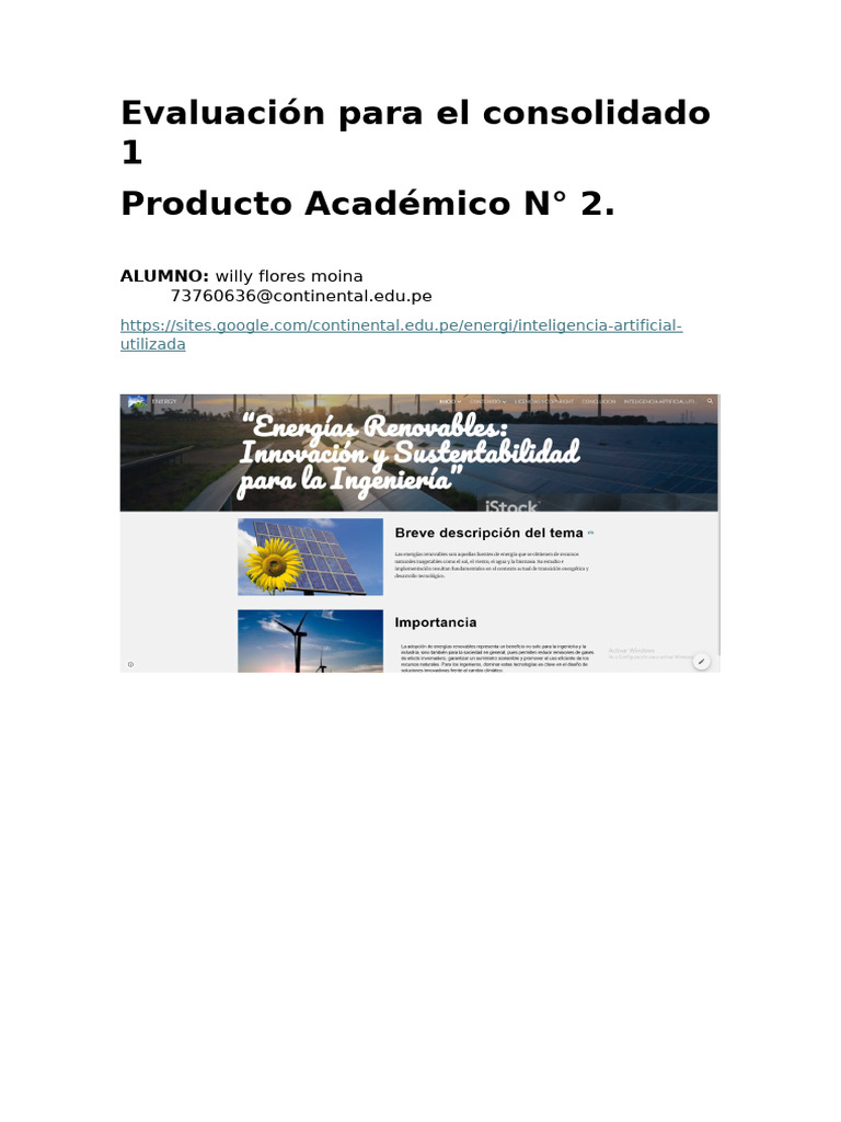 Evaluación para El Consolidado 1 | PDF
