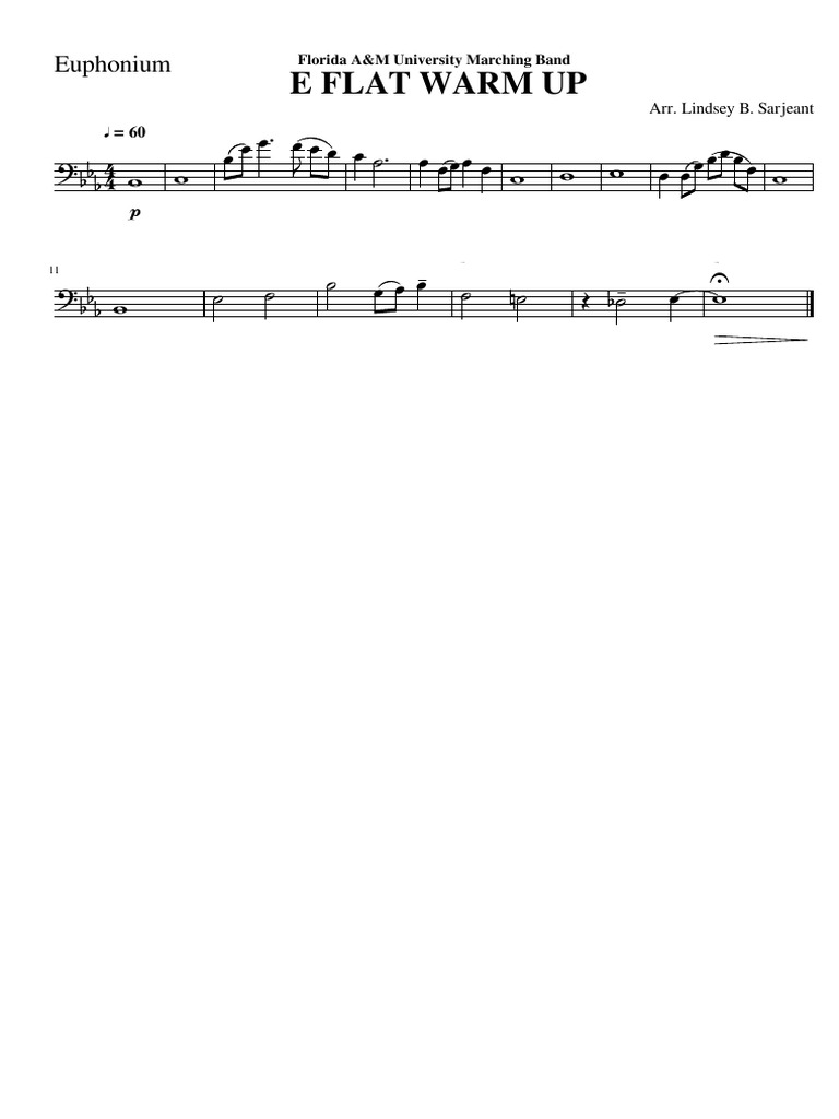 E Flat Warm Up Famu Euphonium | PDF