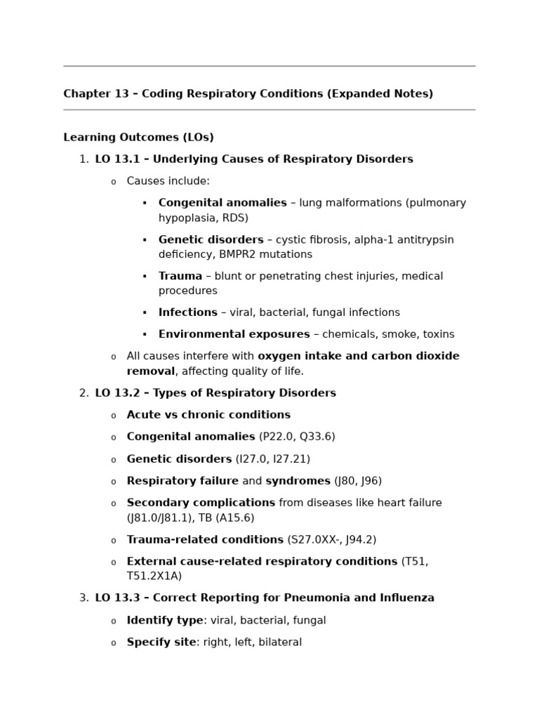 Coding Respiratory Conditions Guide | PDF | Respiratory Diseases ...
