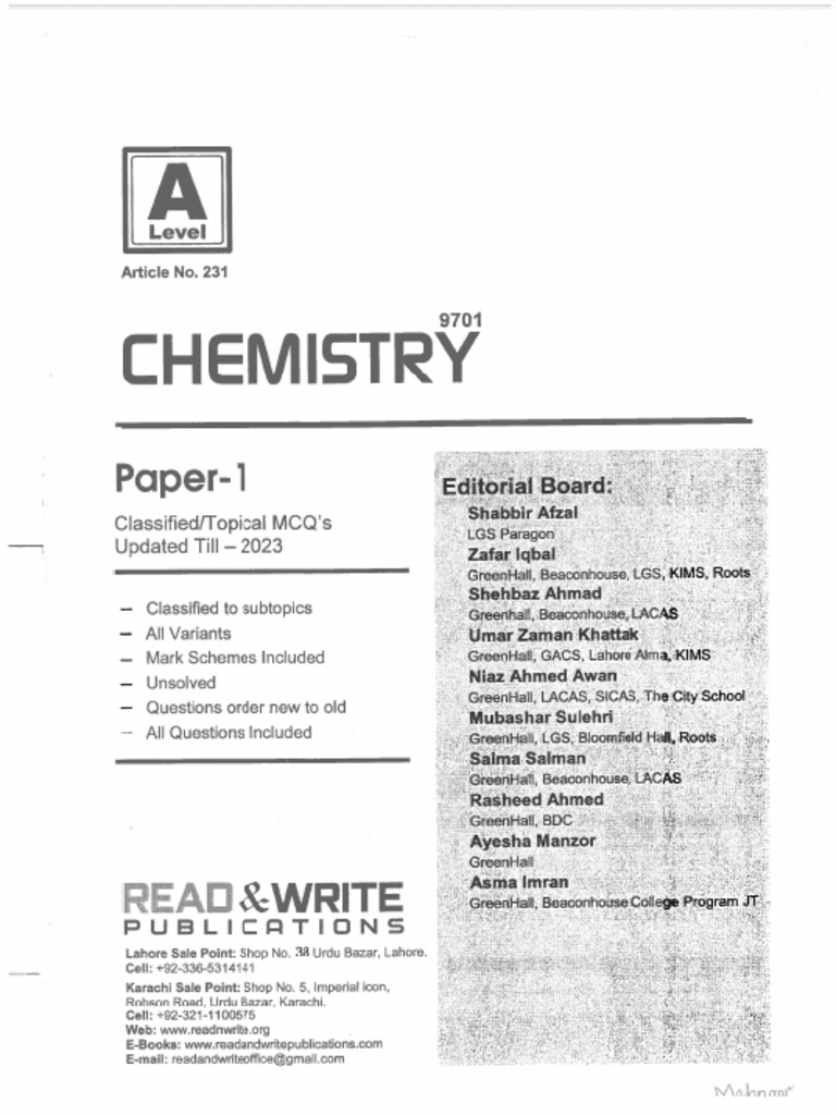 Chemistry Paper 1 Revision Material | PDF
