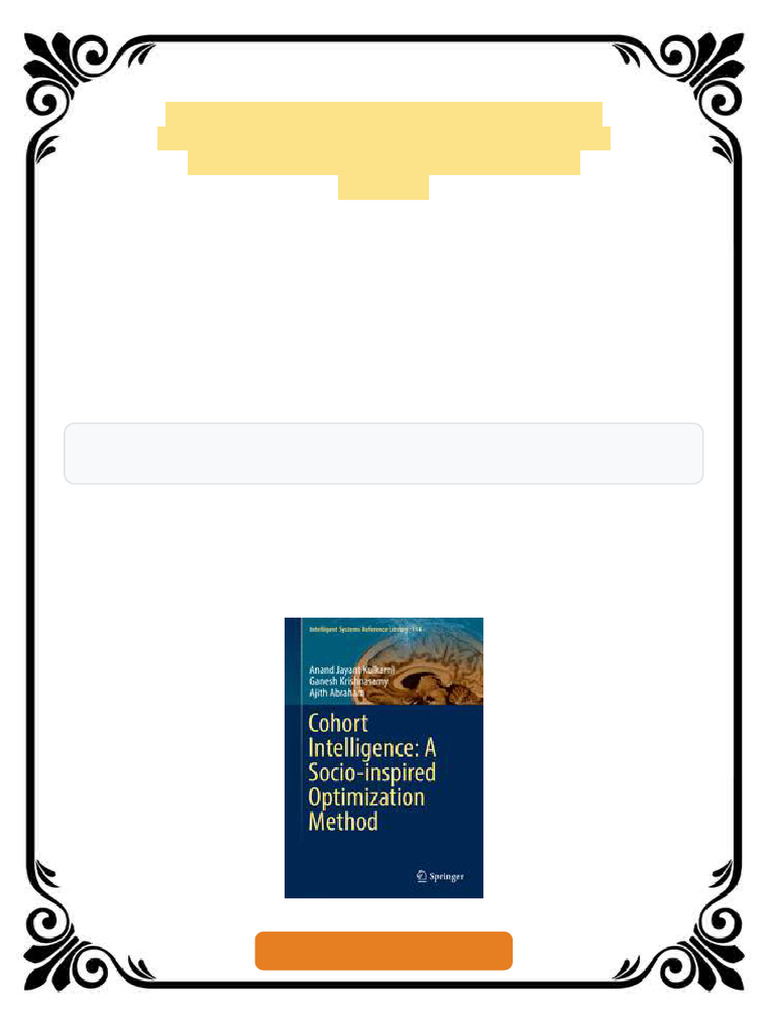 Cohort Intelligence: A Socio-Inspired Optimization Method 1st Edition ...