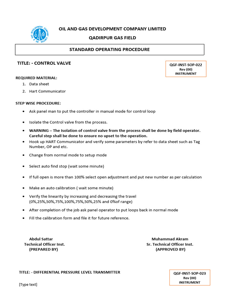 SOP's Calibration Procedures (1) | PDF | Calibration | Instrumentation