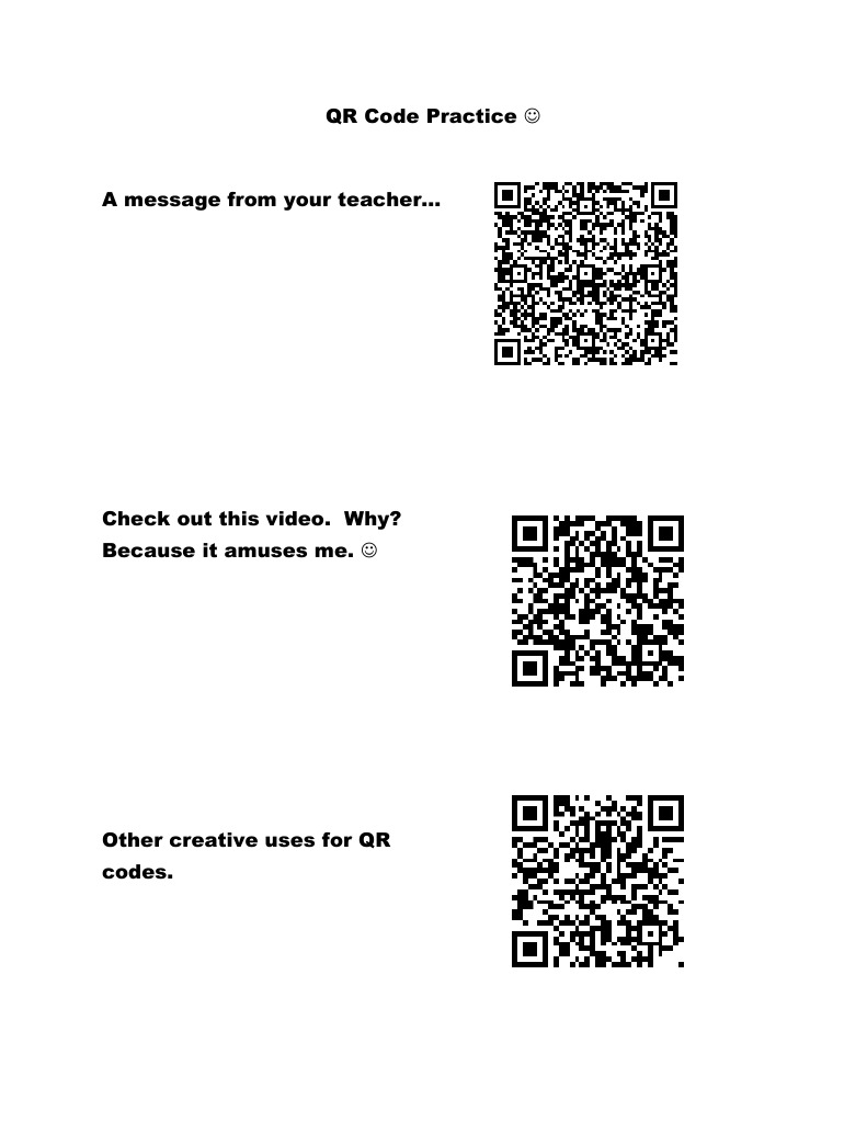 QR Code Practice | PDF