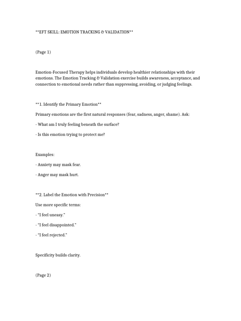 Emotion Tracking & Validation Guide | PDF