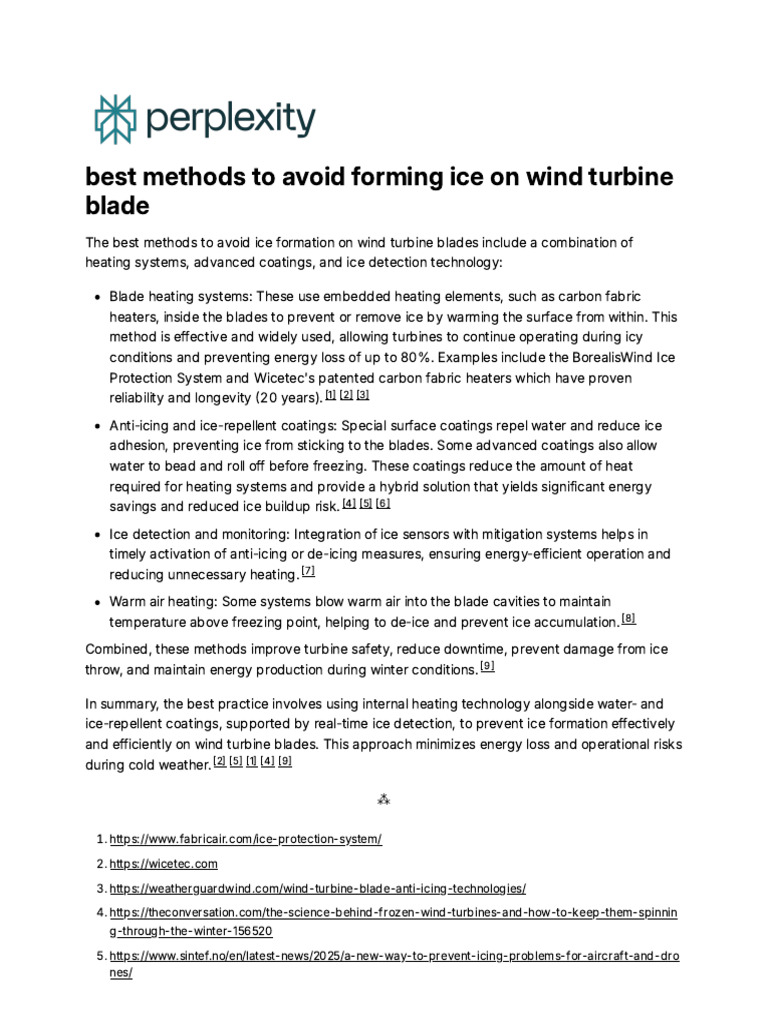 Preventing Ice on Wind Turbine Blades | PDF | Ice | Wind Turbine