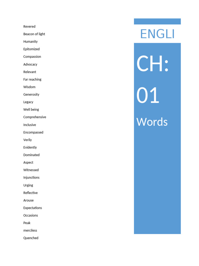 English Ch1 Wordz | PDF
