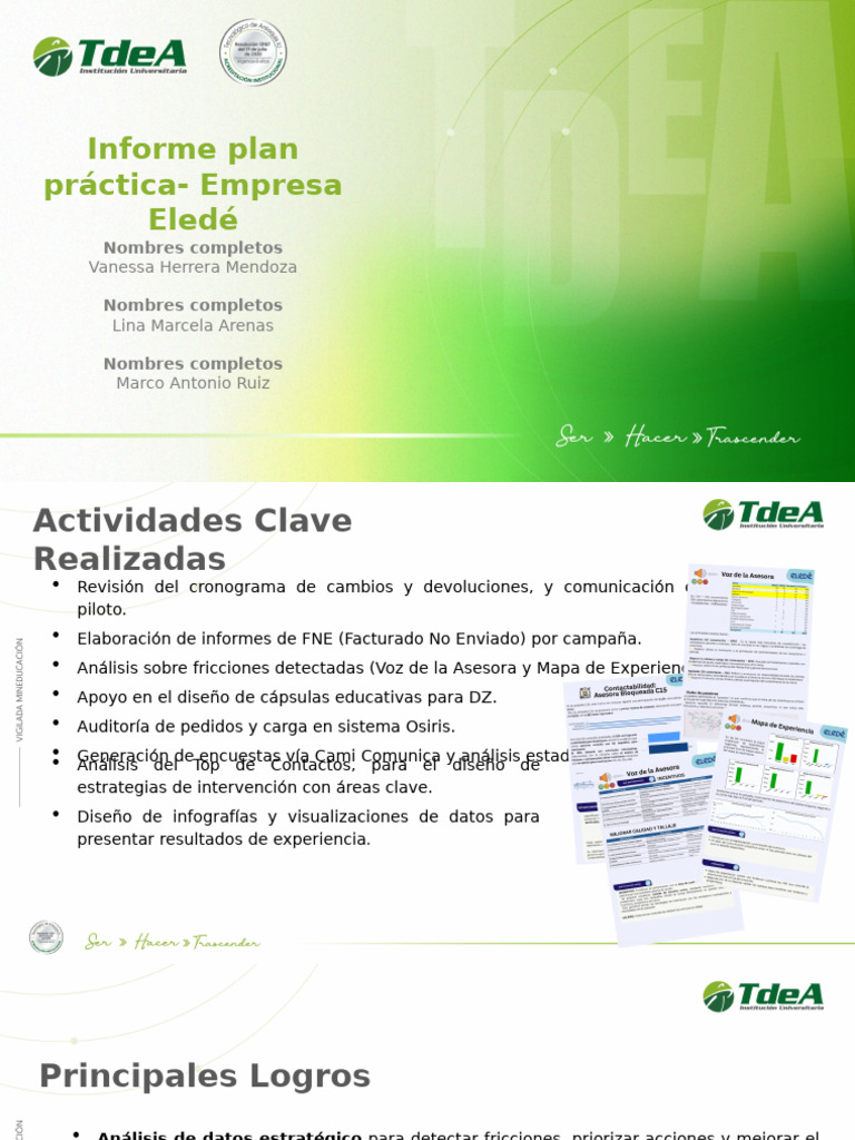 Informe de Práctica en Eledé: Análisis y Mejora | PDF | Inteligencia ...