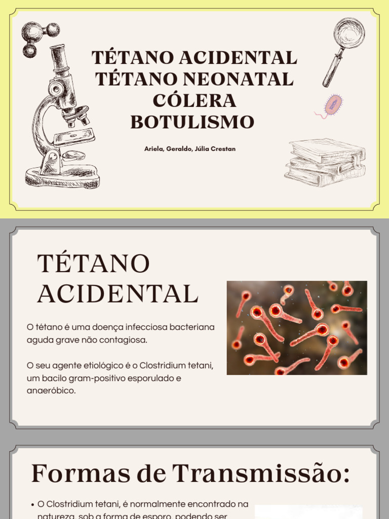 Tétano, Cólera e Botulismo | PDF | Cólera | Especialidades médicas