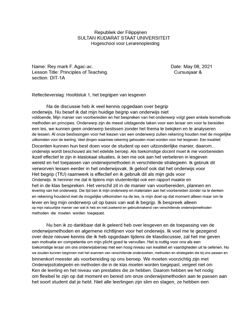Reflectieverslag | PDF