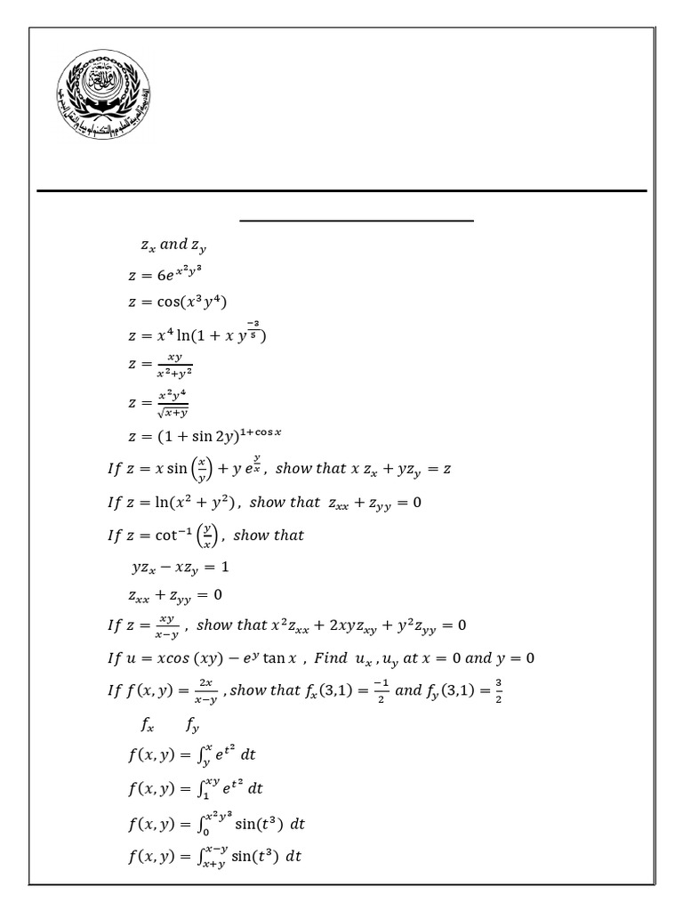 Calculus1 Partial Derivatives 16 | PDF