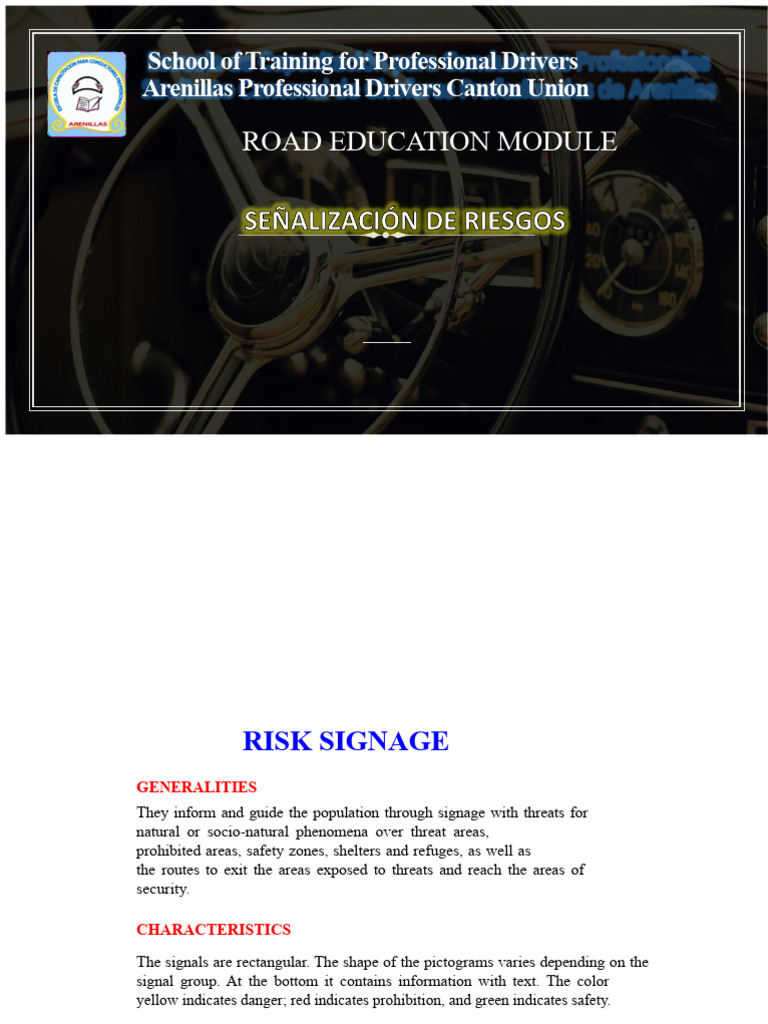 Lesson 11 - Risk Signaling - 08-01-2023 | PDF | Transport ...