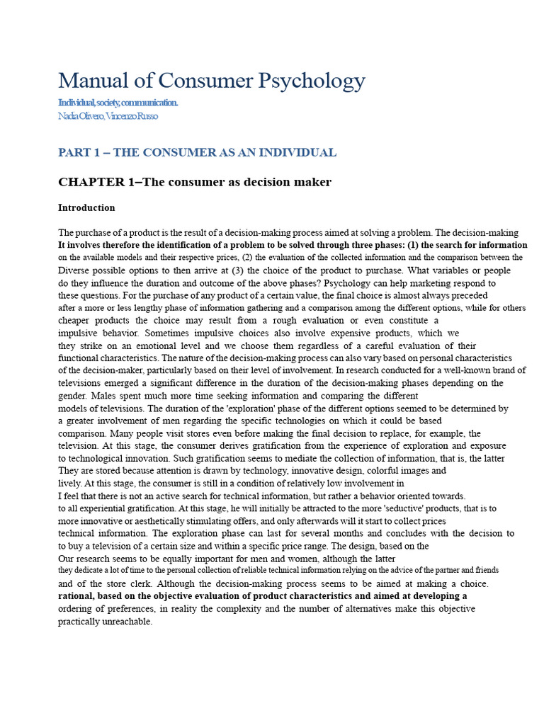 Handbook of Consumer Psychology | PDF | Senses | Perception