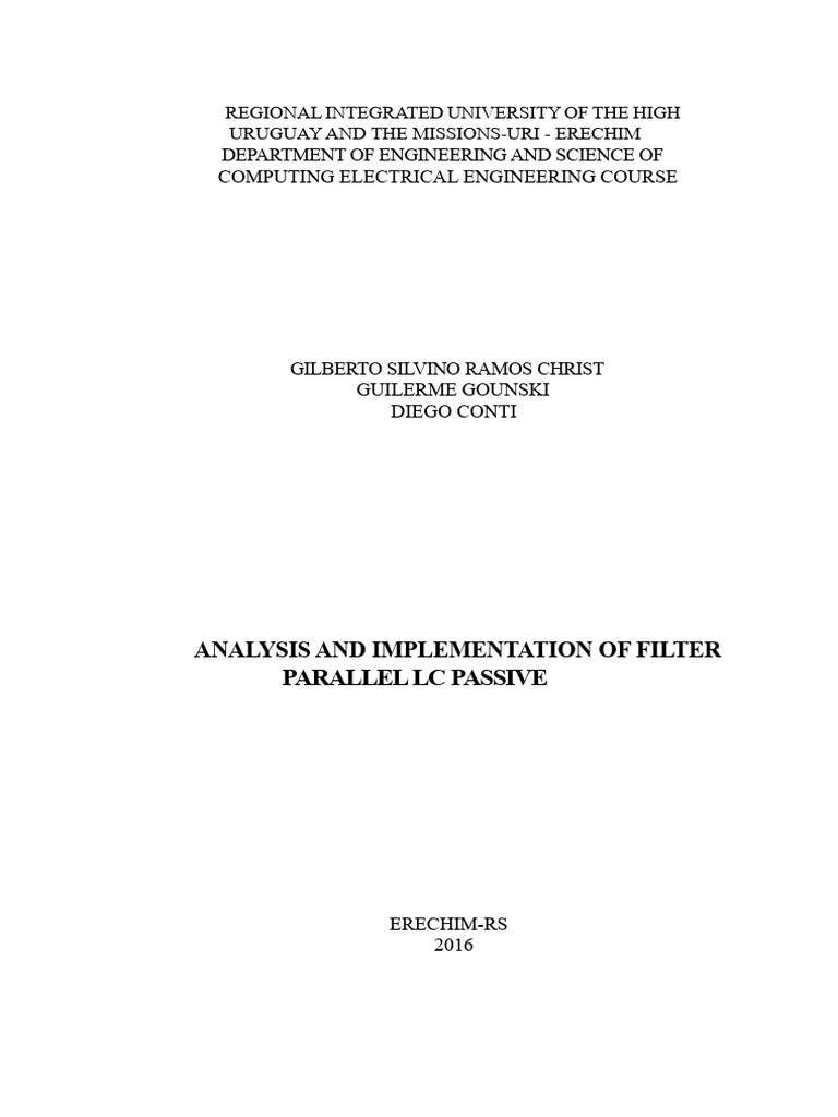 PARALLEL LC BANDPASS FILTER | PDF | Electronic Filter | Electrical Network