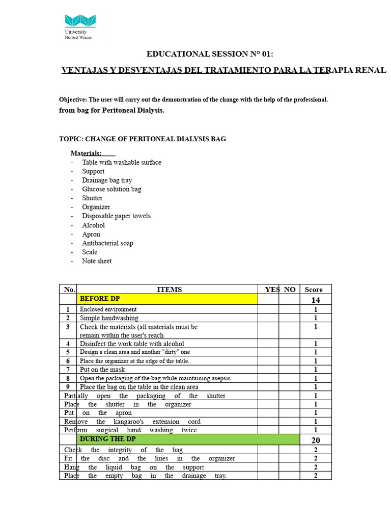 Peritoneal Dialysis Bag Change Guide | PDF | Hand Washing