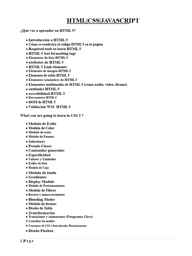Notas de HTML, CSS y Javascript | PDF | Red mundial | Internet y web