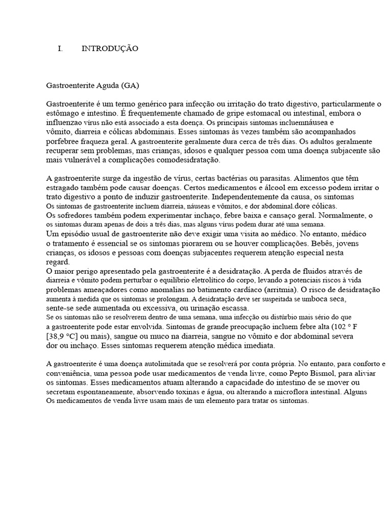 Gastroenterite Aguda: Sintomas e Cuidados | PDF | Digestão | Intestino ...