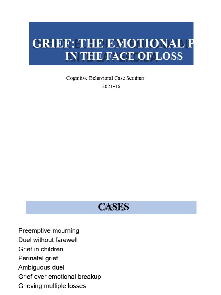 SLIDES GRIEF | PDF | Grief | Thought