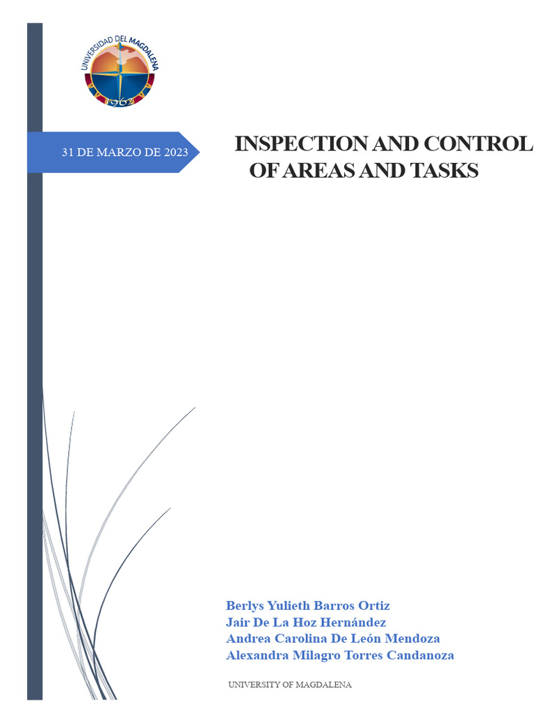 Unit 1 Task 2 Inspection and Control of Areas and Tasks GROUP 1 PDF ...