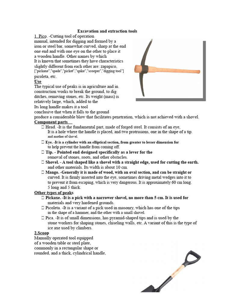 Excavation and Extraction Tools | PDF | Drill
