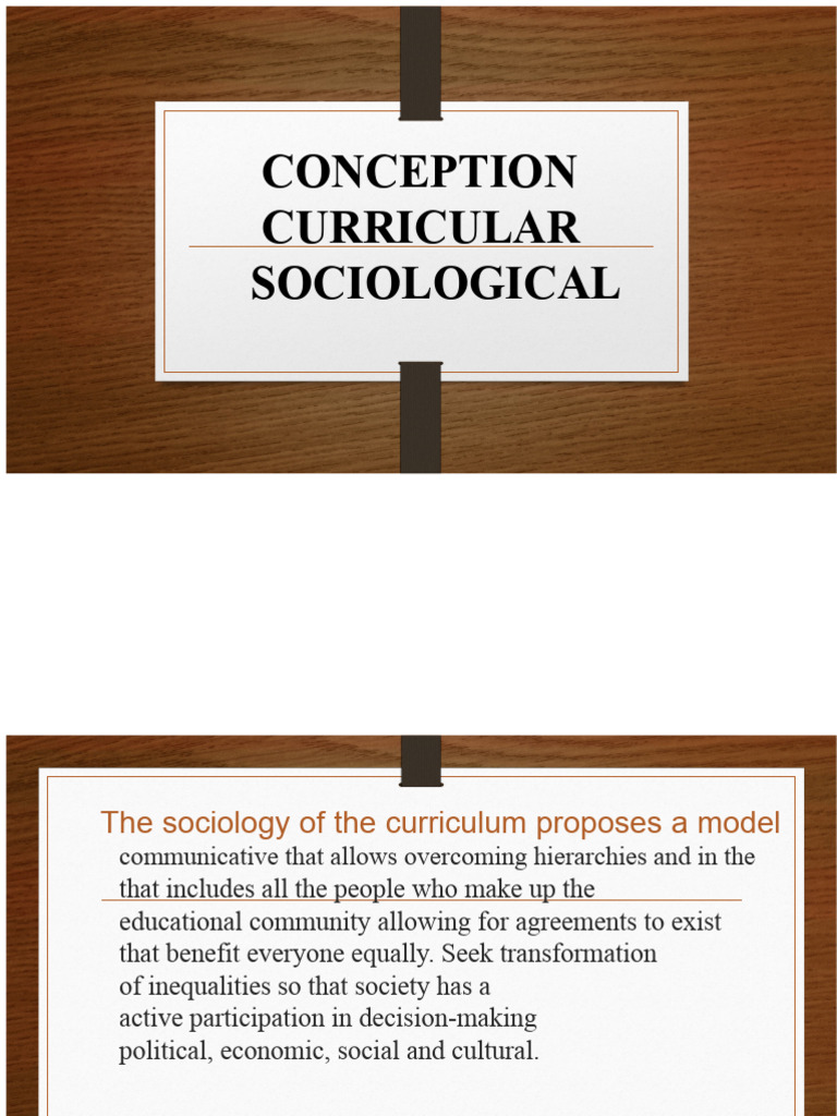 SOCIOLOGICAL CURRICULAR CONCEPTION | PDF | Curriculum | Human Communication