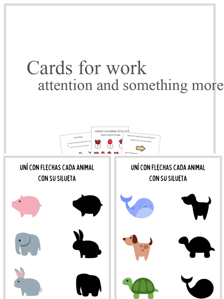 Cards for working on attention | PDF