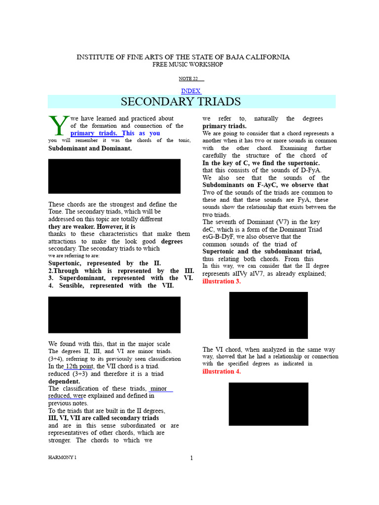 secondary triads | PDF | Chord (Music) | Harmony