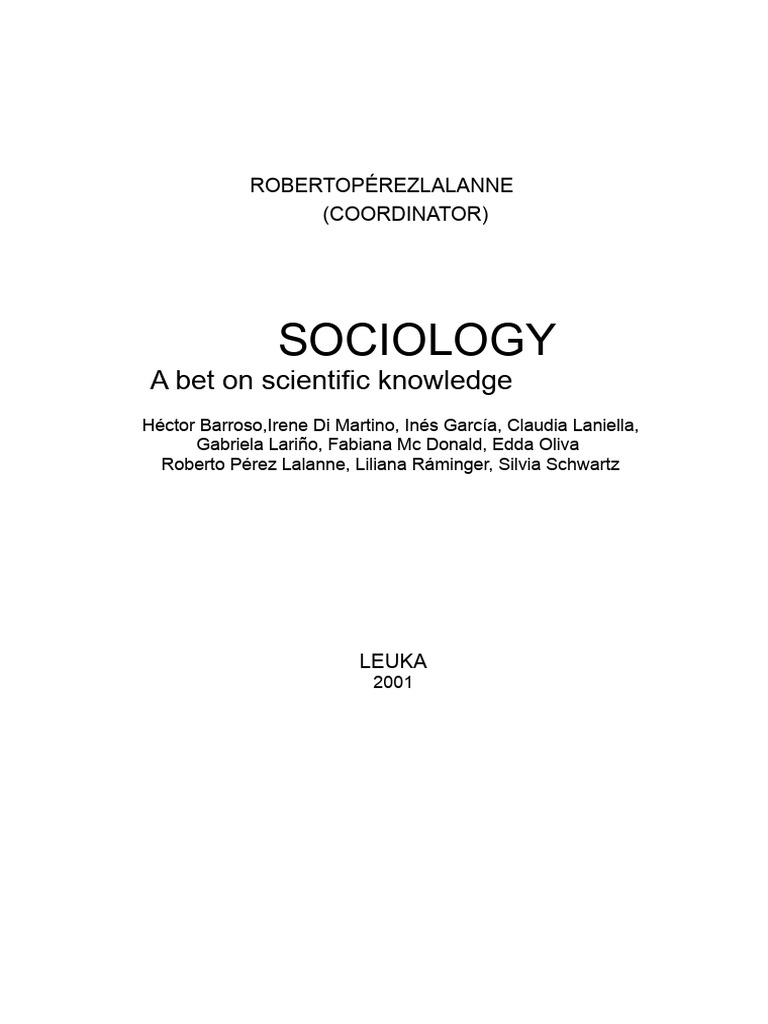 SOCIOLOGY A Bet on Scientific Knowledge | PDF | Socialism | Paradigm