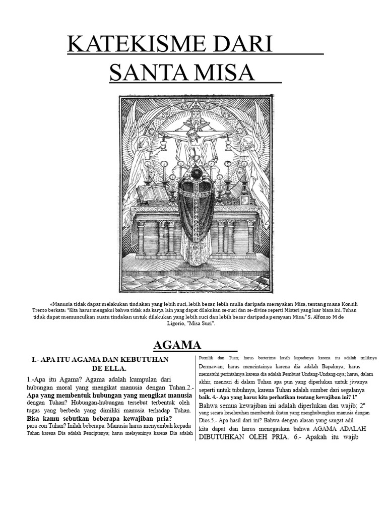Katekhisme Misa Suci | PDF