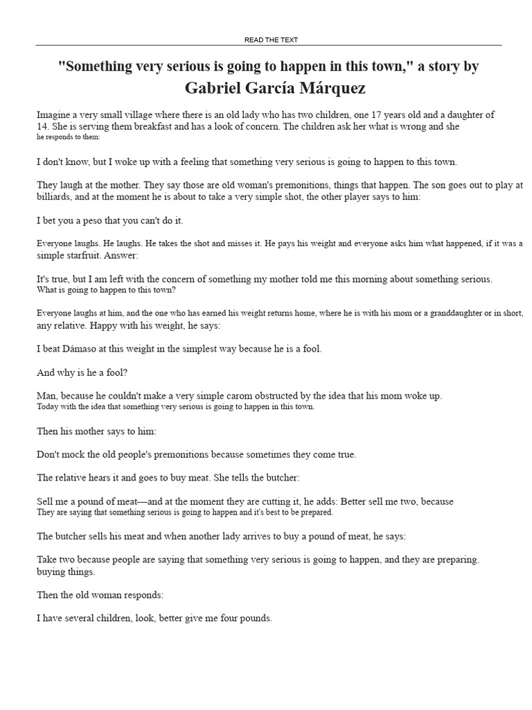 I Tell You Something Very Serious Is Going To Happen | PDF